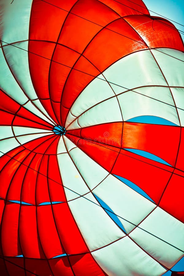 Closeup Open Parachute in the Blue Sky Stock Image - Image of sail ...