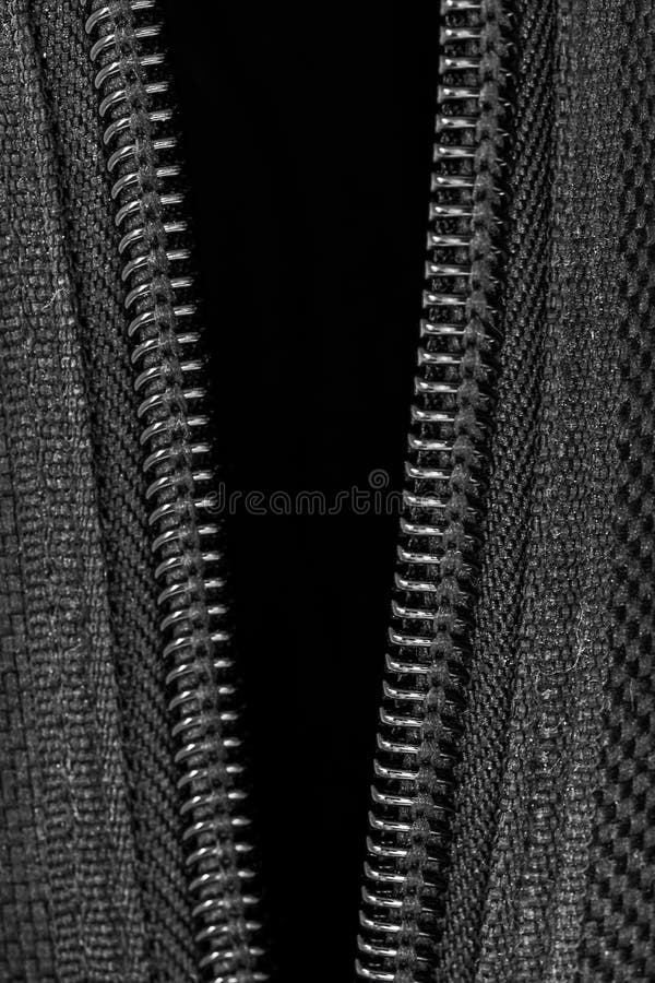 Closeup Open Zipper and Canvas Texture Stock Photo - Image of canvas ...