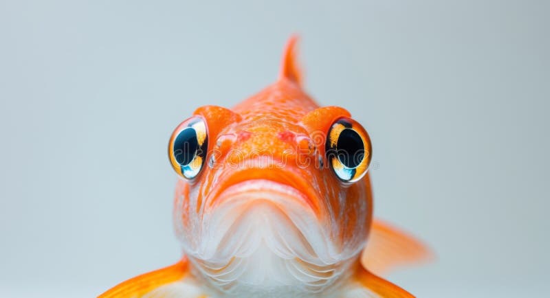 Closeup of an Orange Fish with Large Eyes Stock Image - Image of head ...