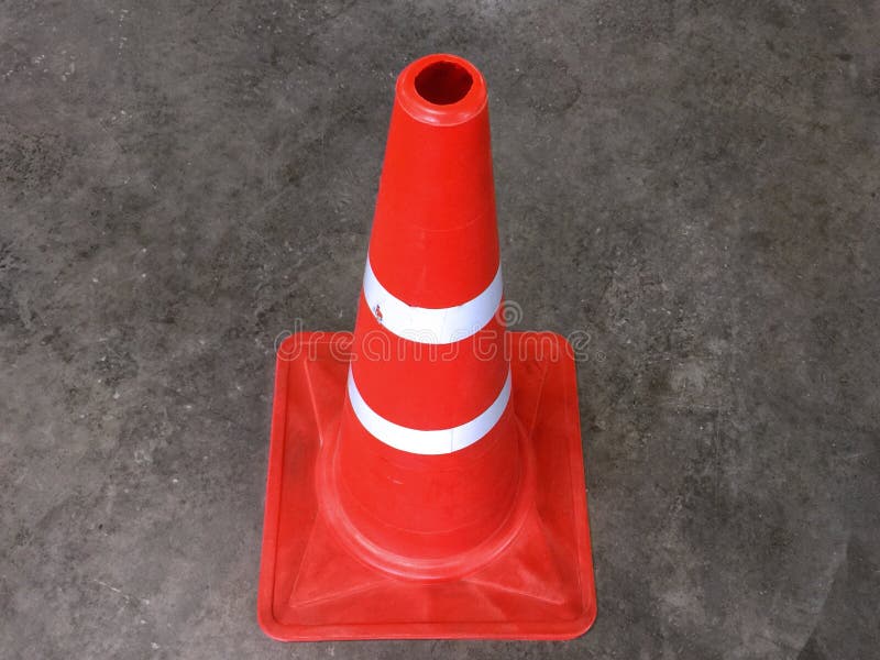 Orange Road Cone on Street stock photo. Image of background - 101433842