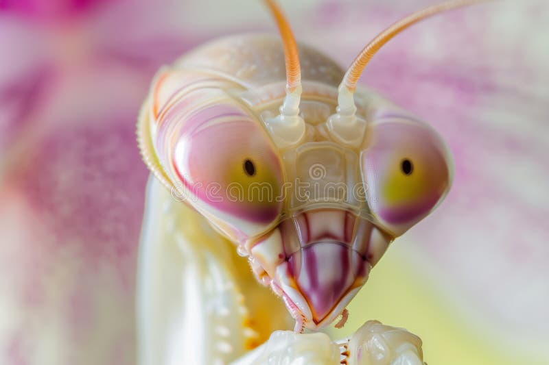 Closeup of Orchid Mantis Eyes with a Macro Lens Stock Image - Image of ...