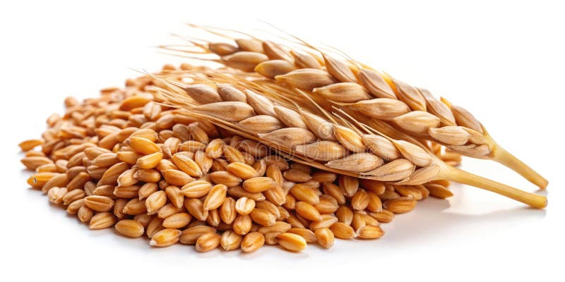 Closeup of Organic Spelt Grains Peeled Kernels and Ear Showcase the ...