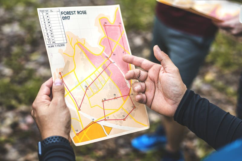Closeup of Orienteering Box Location Map Stock Image - Image of ...
