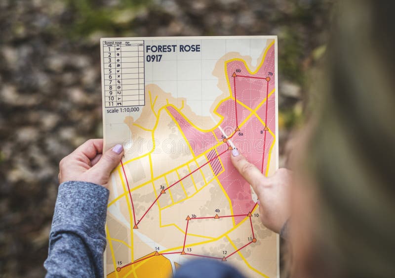 Closeup of Orienteering Box Location Map Stock Image - Image of ...