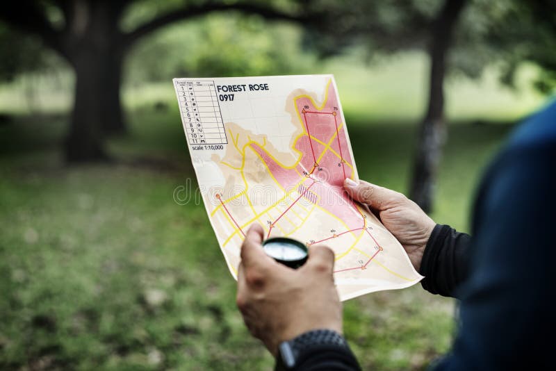 Closeup of Orienteering Box Location Map Stock Image - Image of outdoor ...