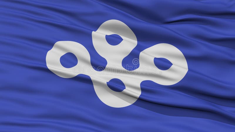 Osaka Capital City Flag on Flagpole, Flying in the Wind, Isolated on ...
