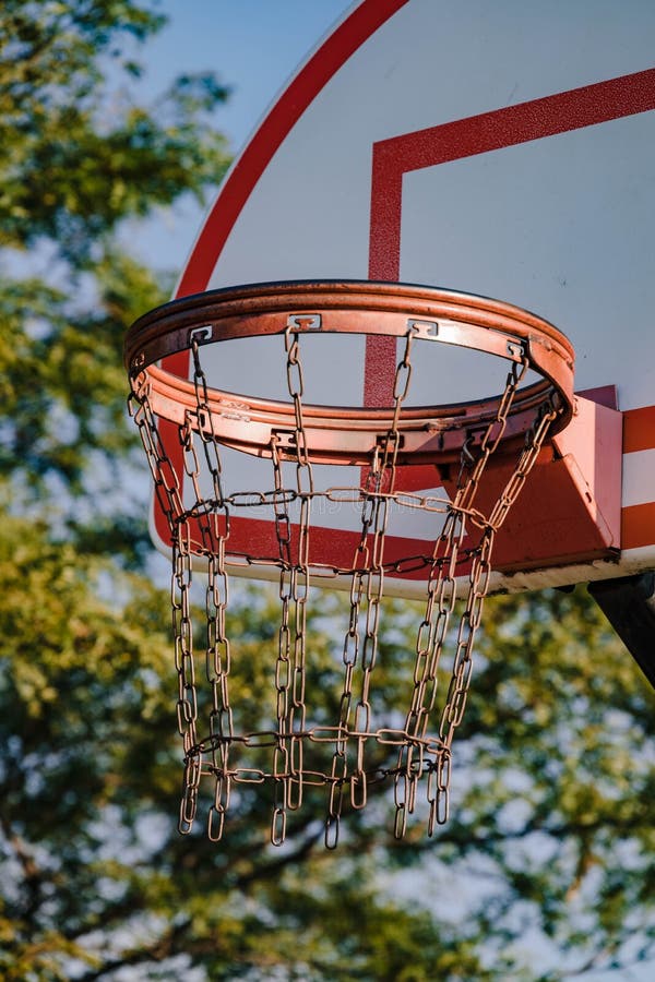 Outdoors Basketball with a Blue Sky Stock Image - Image of circle ...