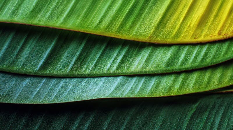 Closeup of Overlapping Green Leaves with Gradient Texture Stock Photo ...