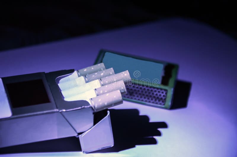 Closeup of a Packet of Cigarettes, Lineup the Cigarettes Out of Packet ...