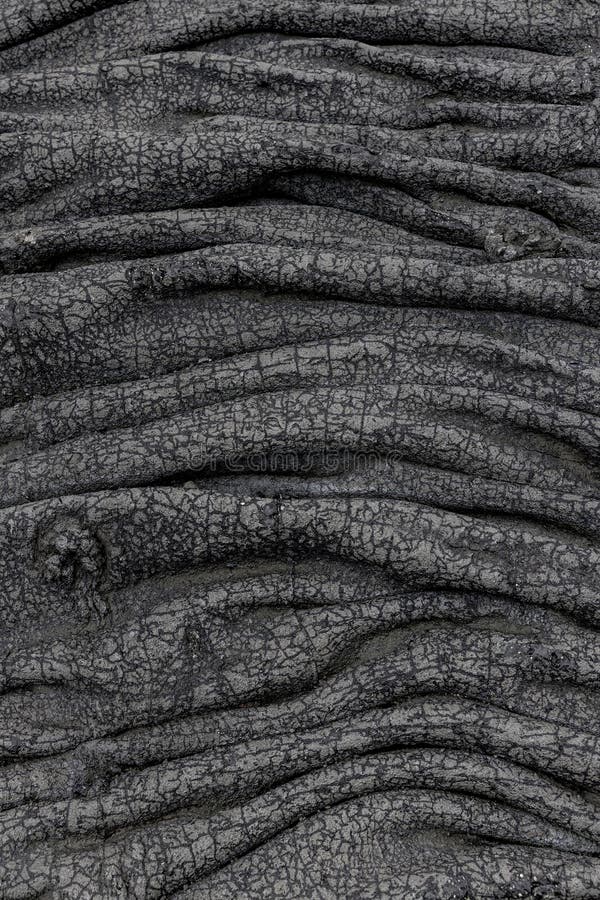 Closeup of Pahoehoe Lava Flow Showing Cracks and Texture Stock Photo ...