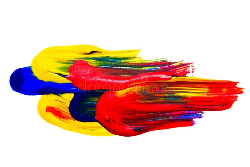 Closeup of Paint in Different Colors Isolated on White Background Stock ...