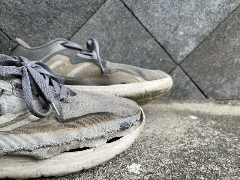 Pair of Shoes with Broken Sole Stock Image - Image of foot, help: 266797429