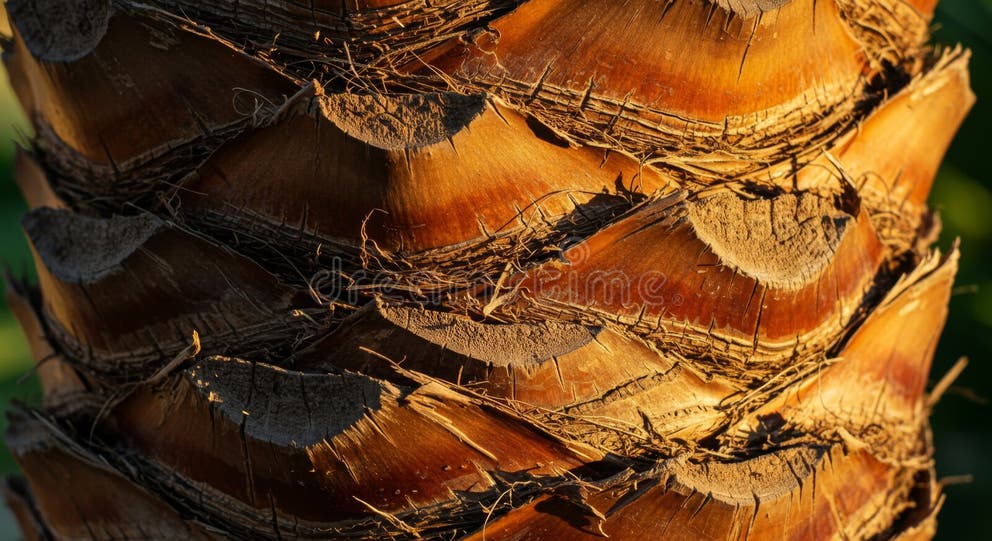 Closeup of Palm Tree Bark Texture in Golden Sunlight Stock Image ...