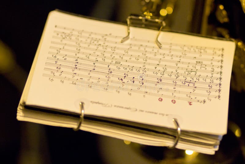 Closeup of Paper with Musical Notes Stock Image - Image of ...