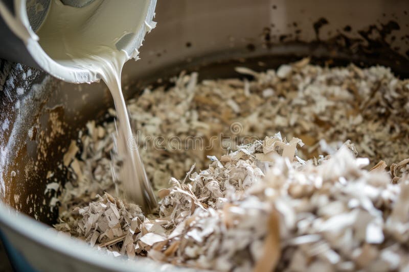 Closeup of Paper Pulp Being Mixed in Industrial Vat Stock Image - Image ...