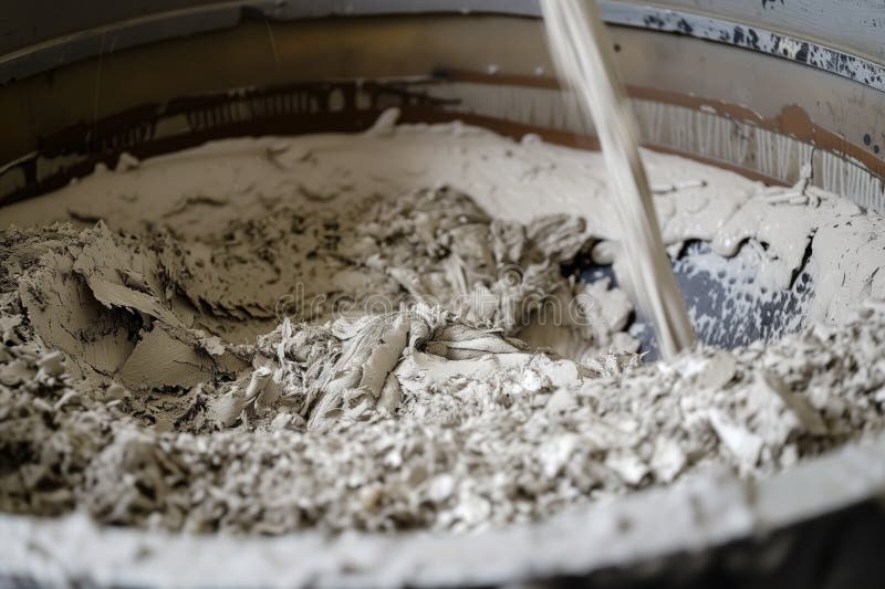 Closeup of Paper Pulp Being Mixed in Industrial Vat Stock Image - Image ...