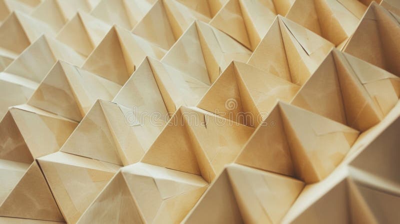 A Closeup of a Paper Pyramid Structure with Each Side Perfectly Aligned ...