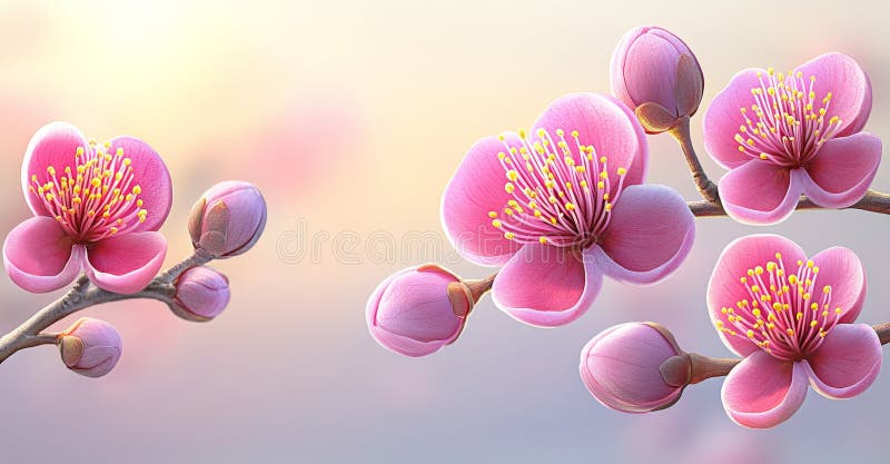 Closeup of Pastel Blooming Spring Flower in Orchard. Macro Cherry ...