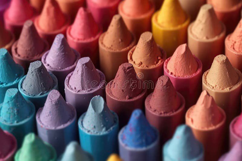 Closeup of Pastel Crayons Blending Together in Beautiful Harmony ...