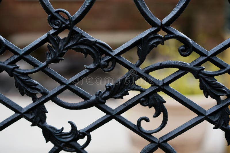 A Closeup of a Pattern in a Cast Metal Gate. Stock Image - Image of ...