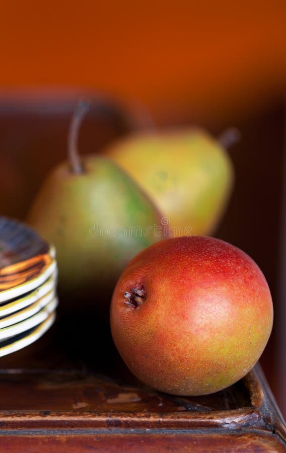 Closeup of Pears on Wood Table Stock Photo - Image of farm, table: 23065484