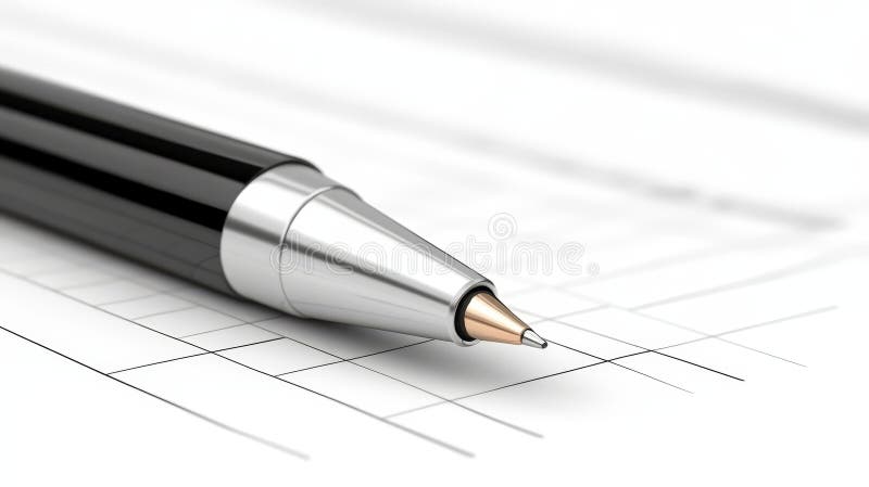 Closeup of Pen on Blank Sheet of Paper Ready for Creative Expression ...