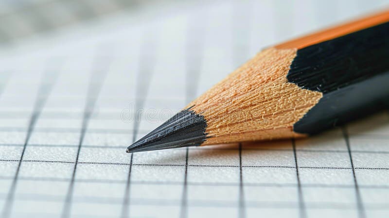 Closeup of a Pencil Tip on Graph Paper Stock Illustration ...