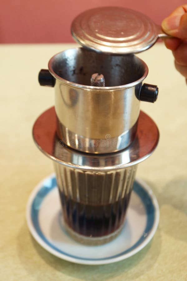People Brewing Vietnamese Drip Coffee Stock Photo - Image of ...