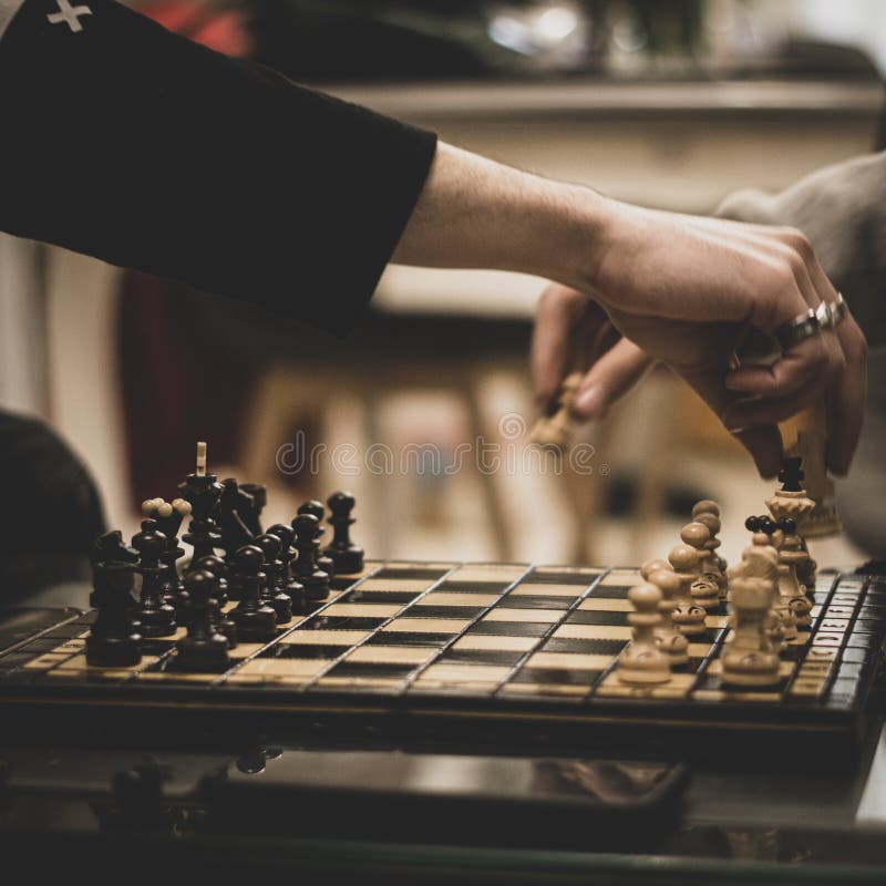 Closeup of People Playing Chess Stock Photo - Image of human, concept ...