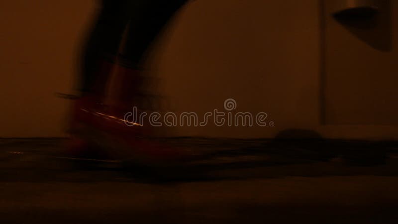 Closeup of People`s Feet Walking at Night Stock Footage - Video of rush ...