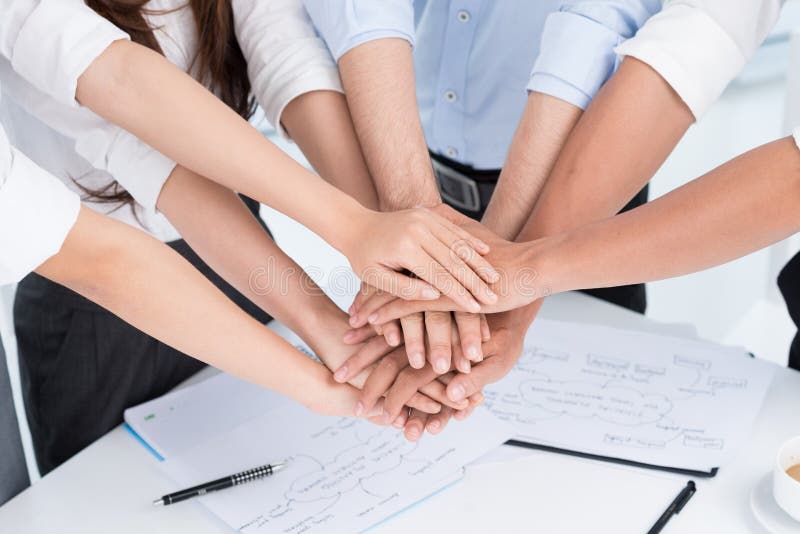 Collaboration Connection Team Brainstorming Unity Stock Image - Image ...