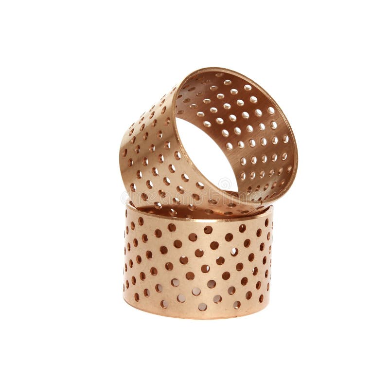 Closeup of a Perforated Bronze Bearing Isolated on White Background ...