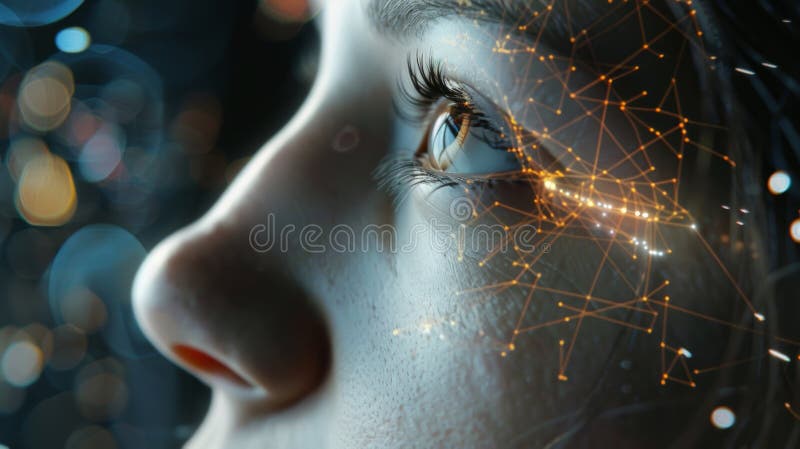 A Closeup of a Persons Face Showing Their Eyes Closed in Concentration ...