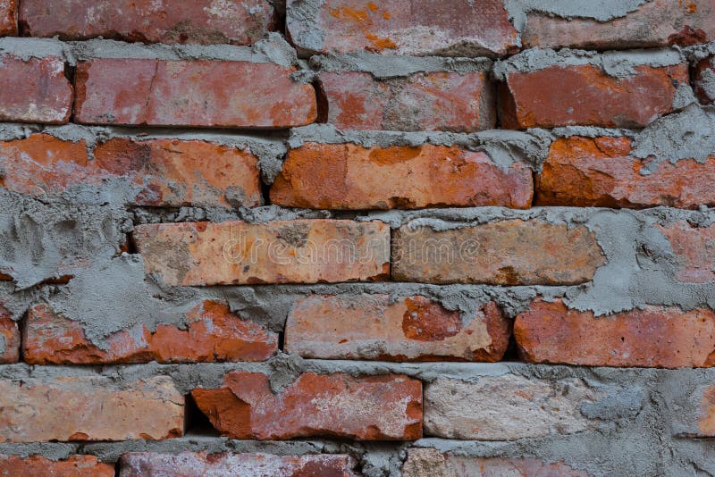 Closeup Pfoto of an Old Brickwork. Texture of an Old Exterior Uneven ...