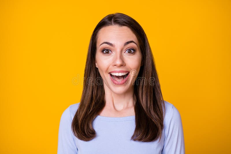 Closeup Photo Of Attractive Amazing Pretty Cheerful Lady Good Mood