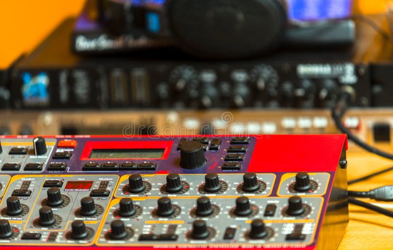 Closeup Photo of an Audio Mixer Stock Image - Image of desk, console ...