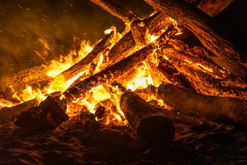 Closeup Photo of a Burning Fire Stock Photo - Image of tropical, grill ...