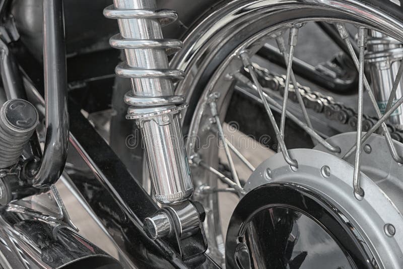 Closeup Photo of Chopper Motorcycle Stock Image - Image of mechanics ...