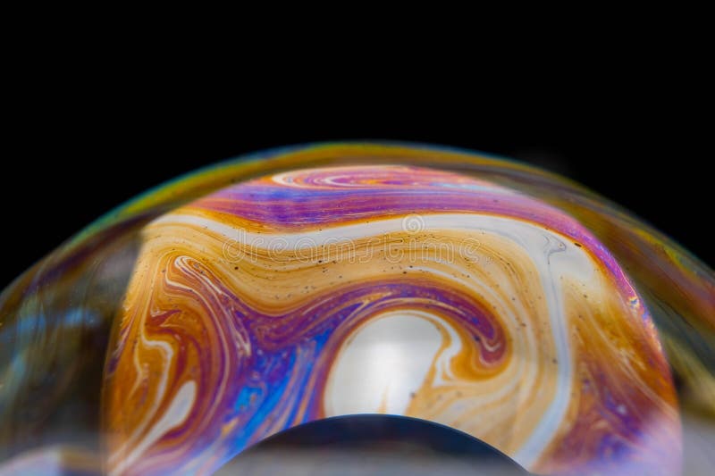 Closeup Photo of Colored Light Reflection on the Surface of Soap Bubble ...