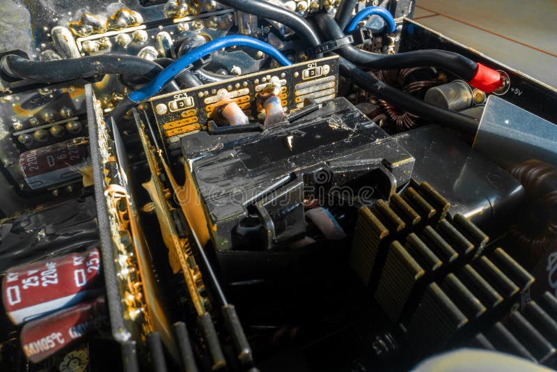 Closeup Photo of Damaged Circuit Board Stock Image - Image of closeup ...