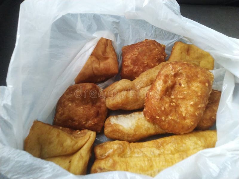 Fried Bread Snacks in a Plastic Bag Stock Photo - Image of crispy ...