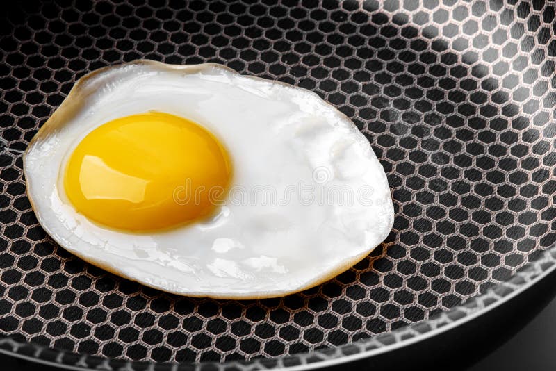 Closeup Photo of Fried Egg on the Pan Surface Stock Image - Image of ...