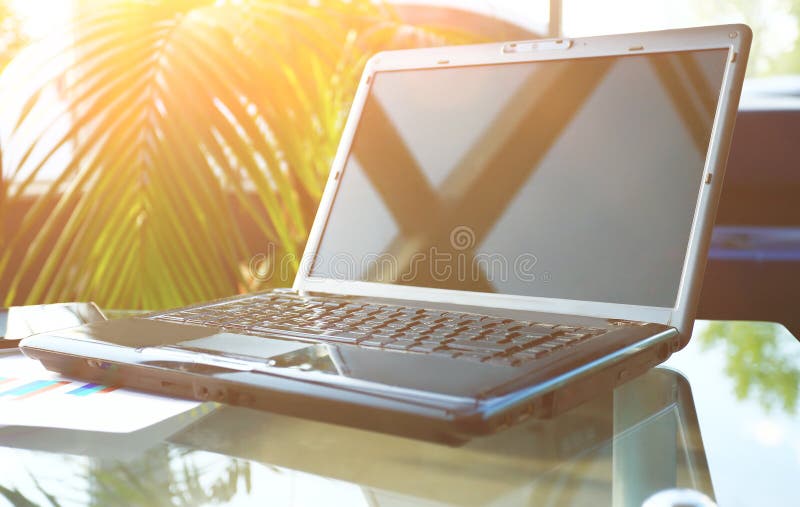 Closeup Photo of a Laptop Computer with an Open Top, Workplace ...