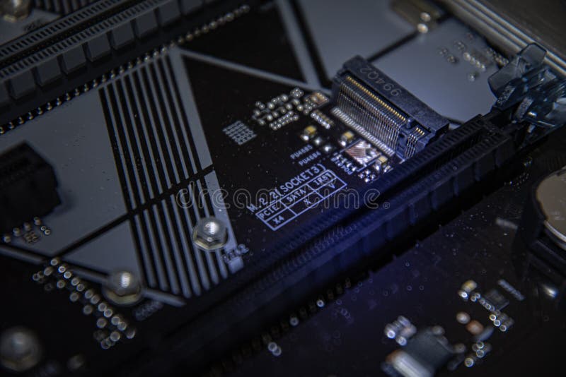 M.2 Connector on a Computer Motherboard Stock Photo - Image of design ...