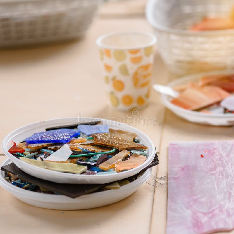 Tools for mosaic making stock image. Image of cutter - 120328649