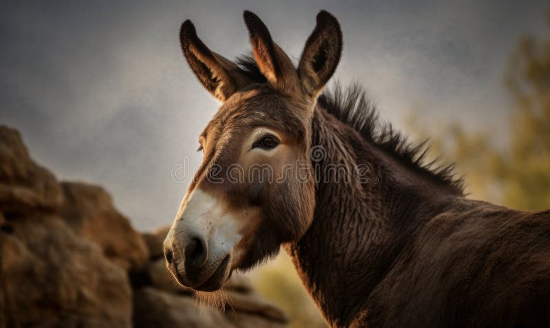 Closeup Photo of Mule in Its Natural Habitat. Generative AI Stock Illustration - Illustration of ...
