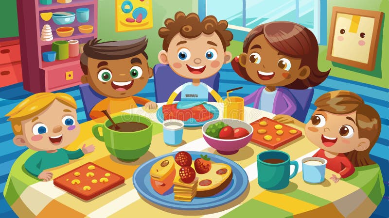 Closeup Photo of a Nutritious Breakfast Arranged on a Brightly Colored ...