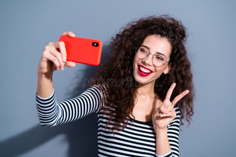 Closeup Photo Portrait Of Cheerful Excited Lovely Carefree With Teeth