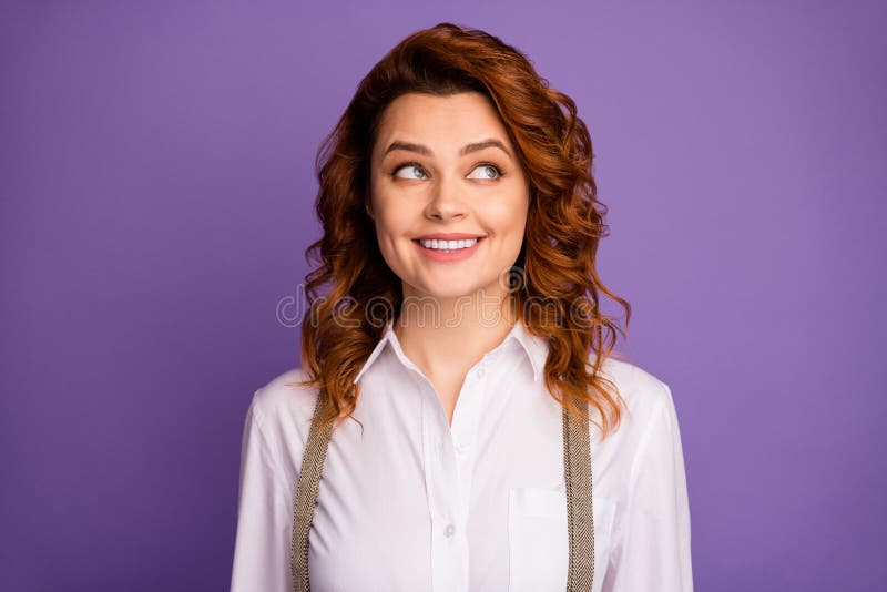 Closeup Photo Of Pretty Funny Curly Foxy Lady Cheerful Person Good Mood