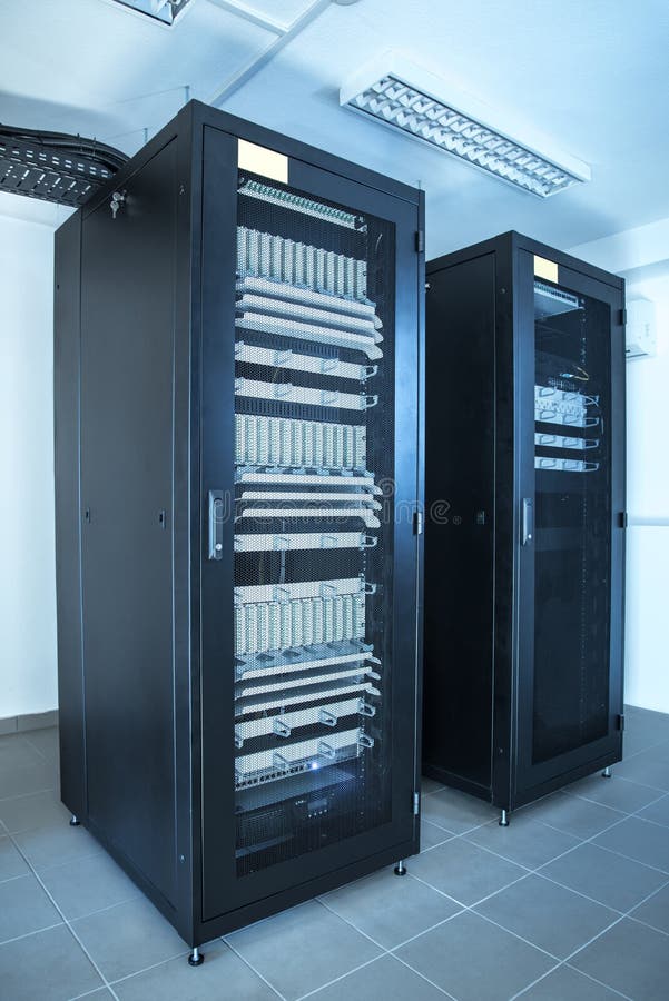 Closeup Photo of a Rack Cabinet in Server Room Stock Image - Image of ...
